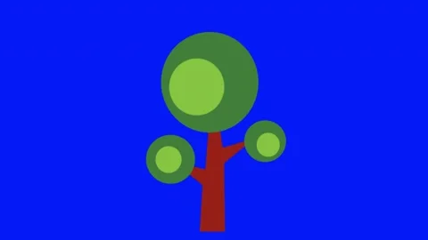 Animation of a tree icon on a blue scree... | Stock Video | Pond5
