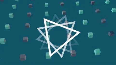 Animation of triangle and 3d shapes over... | Stock Video | Pond5