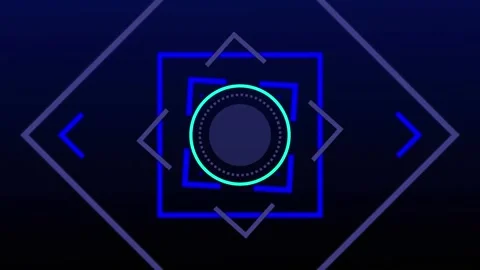 Animation of triangles and blue neon cir... | Stock Video | Pond5