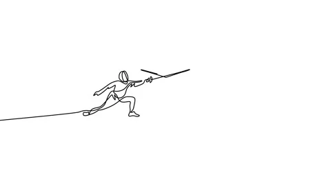 animation of two man fencing athletes fi... | Stock Video | Pond5