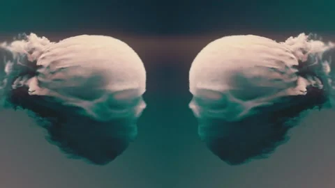 Animation of two skulls, formed from a p... | Stock Video | Pond5