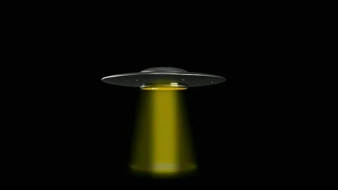 Animation UFO and Alien on black backgro... | Stock Video | Pond5
