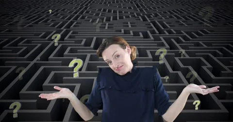 Animation of uncertain caucasian woman a... | Stock Video | Pond5