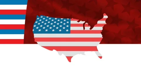 Animation of usa map coloured in america... | Stock Video | Pond5