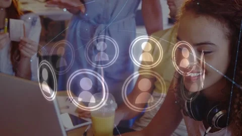 Animation of user icons rotating over ha... | Stock Video | Pond5