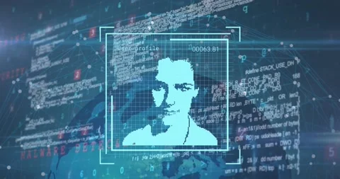 Animation of user photos over data proce... | Stock Video | Pond5
