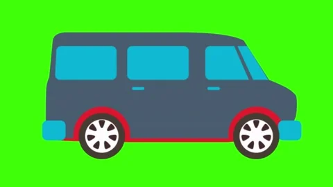 Animation of a van icon on a green scree... | Stock Video | Pond5