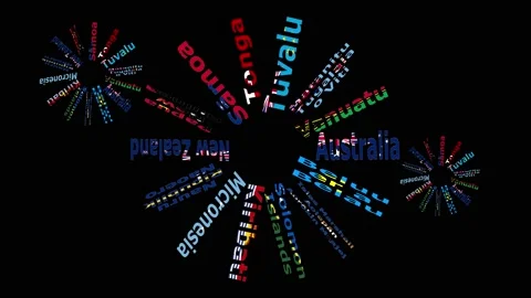 Animation of various country names with ... | Stock Video | Pond5