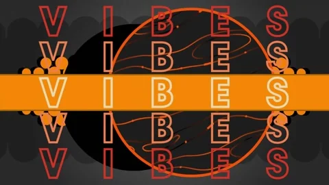 Animation of vibes text and shapes on bl... | Stock Video | Pond5