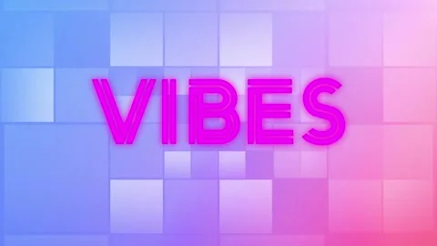 Animation of vibes text and shapes on bl... | Stock Video | Pond5