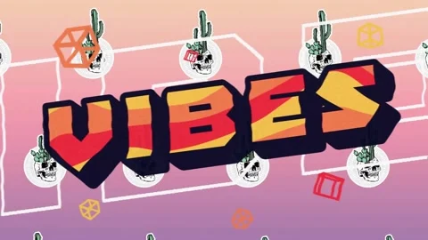Animation of vibes text in red and orang... | Stock Video | Pond5