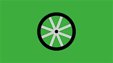 Animation video bike wheel sign on green... | Stock Video | Pond5