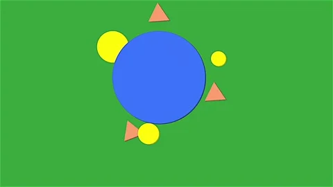 Animation video circle and triangle on g... | Stock Video | Pond5
