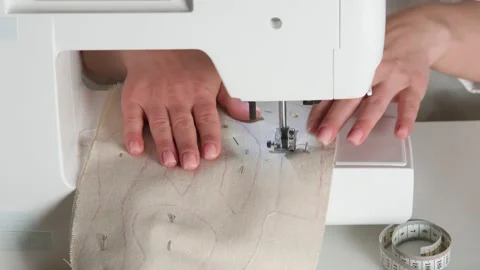 Animation video cropped woman sew on tem... | Stock Video | Pond5