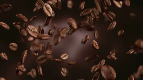 Animation video of falling coffee beans-... | Stock Video | Pond5
