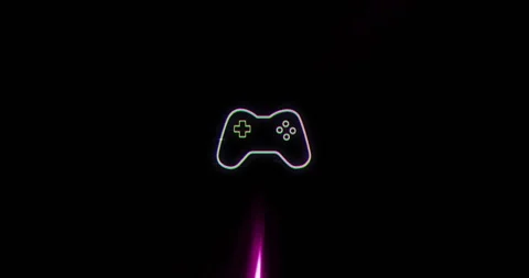 Animation of video game pad with neon li... | Stock Video | Pond5