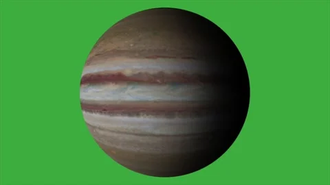 Animation video jupiter planet on green ... | Stock Video | Pond5