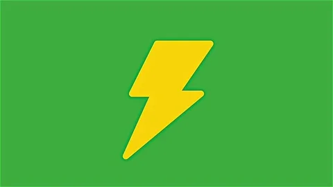 Animation video lightning bolt sign on g... | Stock Video | Pond5