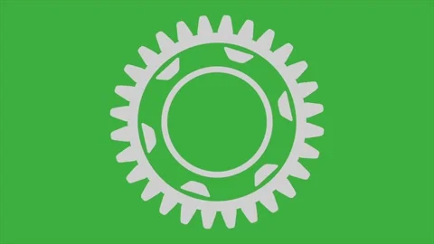 Animation video loop gear on green scree... | Stock Video | Pond5