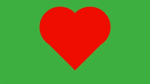 Animation video loop heart on green scre... | Stock Video | Pond5
