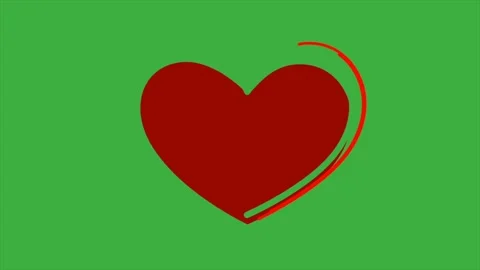 Animation video loop heart on green scre... | Stock Video | Pond5