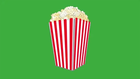 Animation video popcorn on green screen ... | Stock Video | Pond5