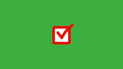 Animation video sign checkbox on green s... | Stock Video | Pond5