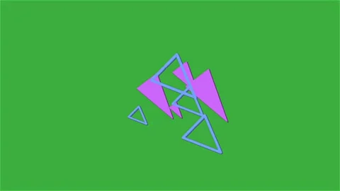 Animation video triangle on green screen... | Stock Video | Pond5
