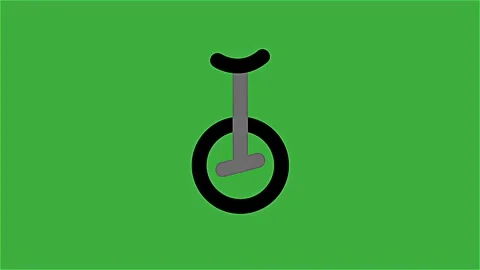 Animation video unicycle sign on green s... | Stock Video | Pond5
