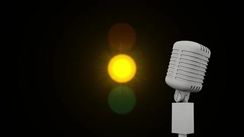 Animation of vintage microphone on black... | Stock Video | Pond5