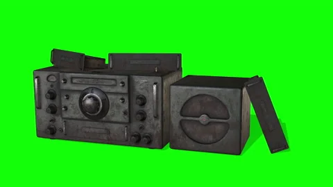 animation of vintage old radio on green ... | Stock Video | Pond5