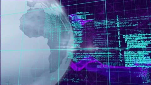 Animation of violet digital screen with ... | Stock Video | Pond5