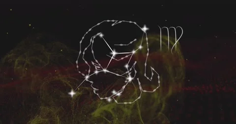 Animation of virgo star sign on clouds o... | Stock Video | Pond5