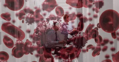 Animation of virus and blood cells over ... | Stock Video | Pond5