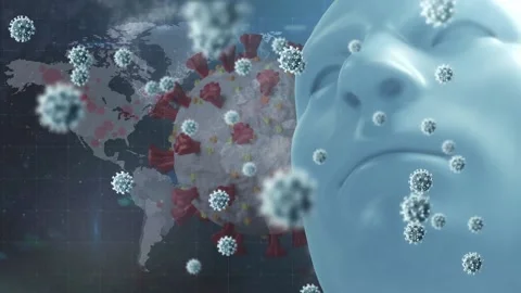 Animation of virus cells and model of hu... | Stock Video | Pond5