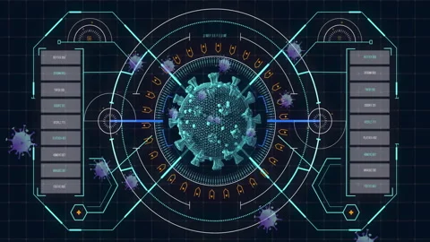 Animation of virus cells and scope scann... | Stock Video | Pond5