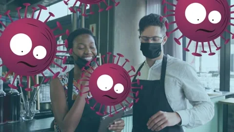 Animation of virus cells over diverse wo... | Stock Video | Pond5