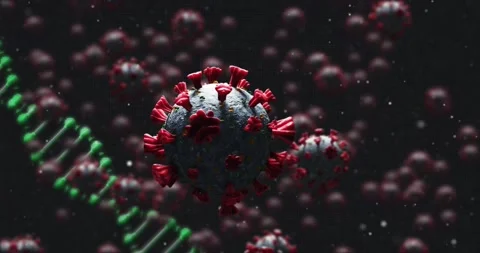 Animation of virus cells over dna and bl... | Stock Video | Pond5