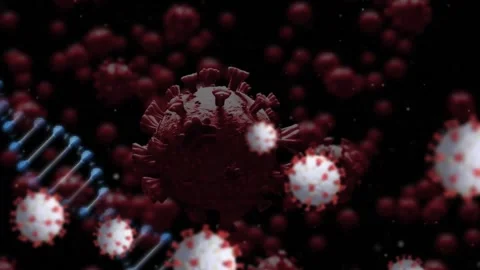 Animation of virus cells over dna strand | Stock Video | Pond5