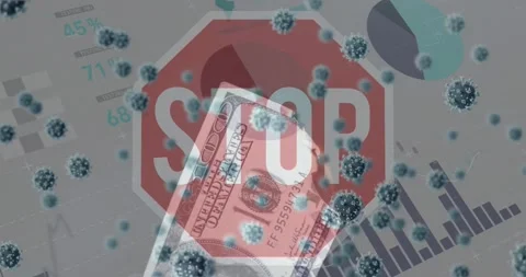 Animation of virus cells over stop sign,... | Stock Video | Pond5