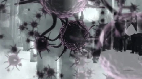 Animation of virus cells over walking pe... | Stock Video | Pond5