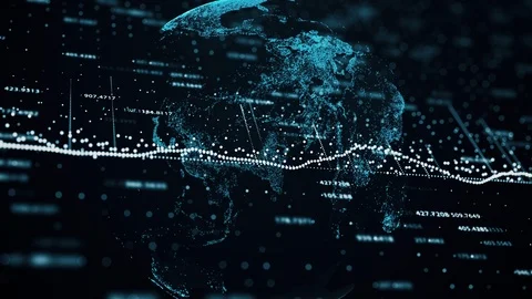 Animation of volatile charts and flowing... | Stock Video | Pond5