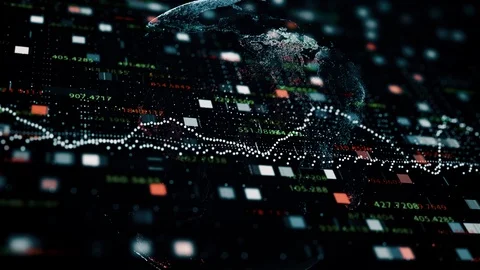 Animation of volatile charts and flowing... | Stock Video | Pond5