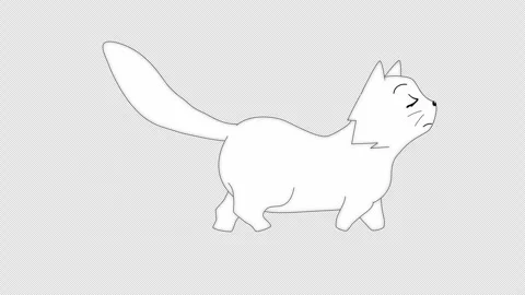 Animation of walking white cat. | Stock Video | Pond5