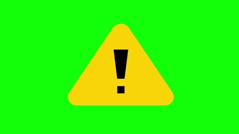 Animation of Warning sign on a green ch... | Stock Video | Pond5