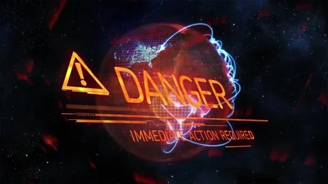 Animation of warning symbol and danger t... | Stock Video | Pond5