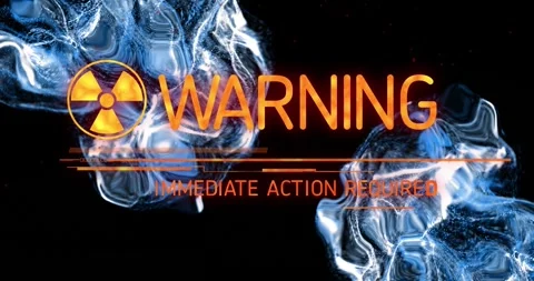 Animation of warning text and blue liqui... | Stock Video | Pond5