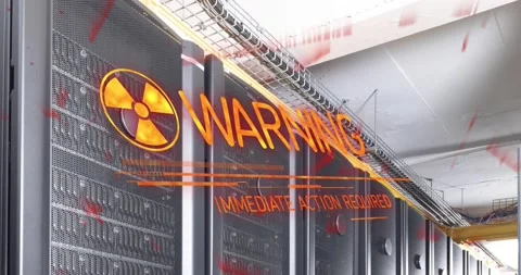 Animation of warning text and symbol ove... | Stock Video | Pond5