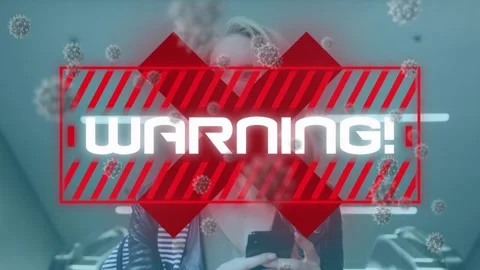 Animation of warning text and virus cell... | Stock Video | Pond5