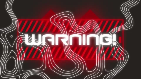 Animation of warning text over black bac... | Stock Video | Pond5